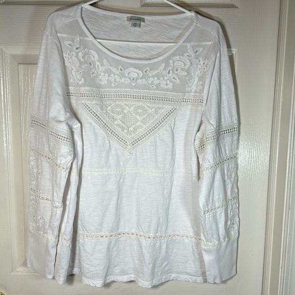 Sundance | Tops | Sundance Womens White Embroidered Lace Mesh Cotton ...